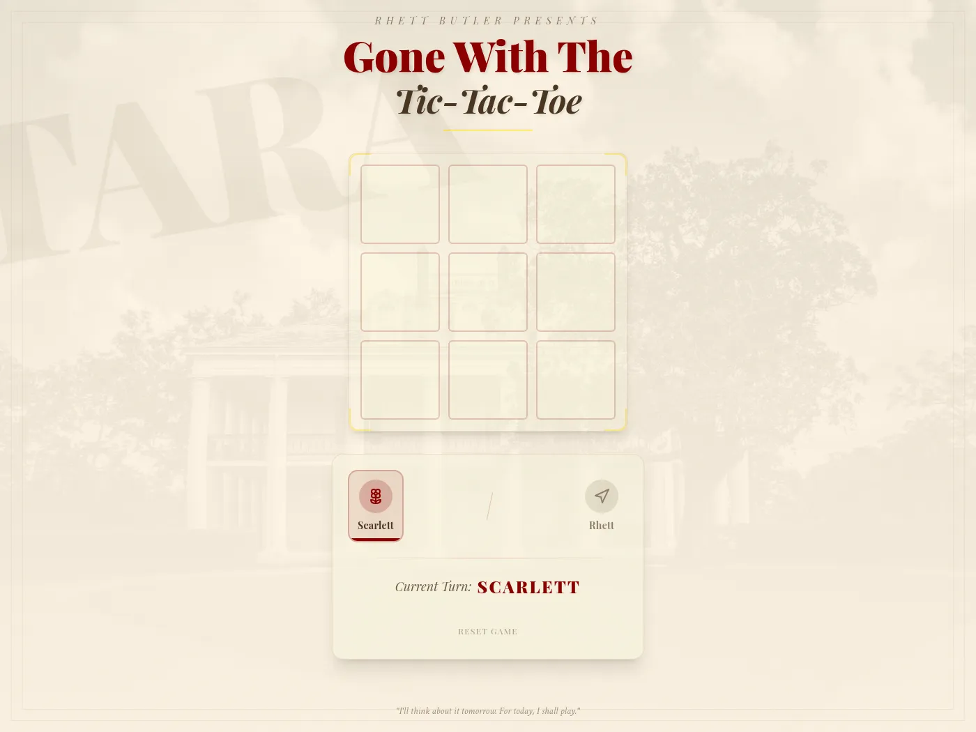 Gone With The Tic-Tac-Toe