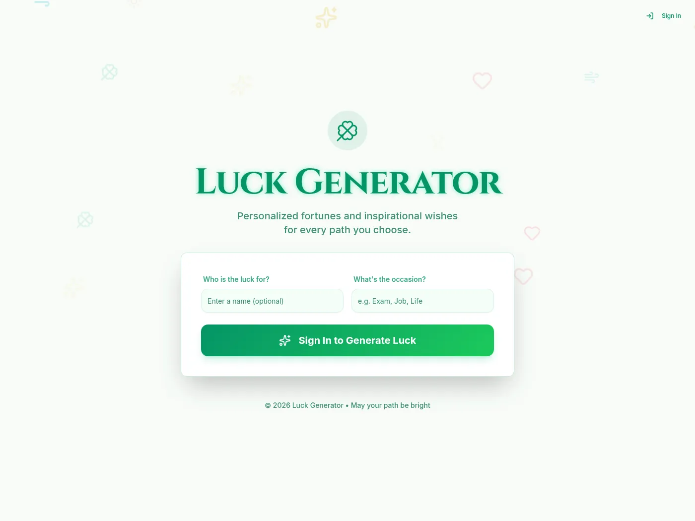 Good Luck Generator