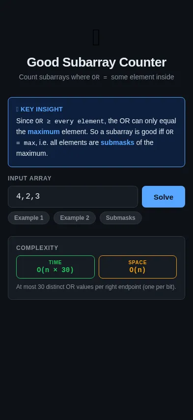 Good Subarray Counter