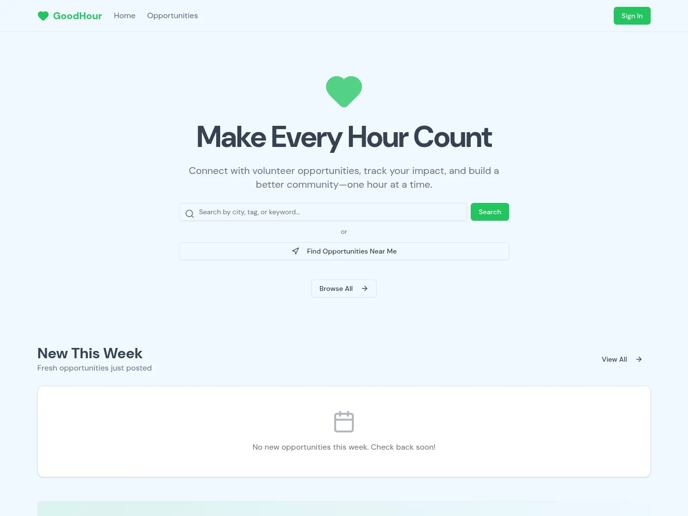 GoodHour – Mobile-First Volunteer Hours Tracker