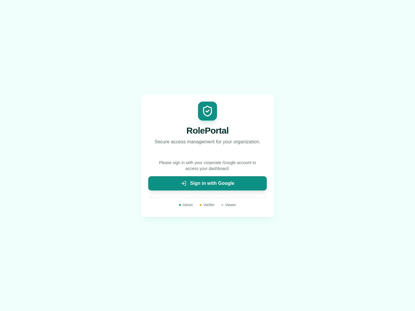 Role-Based Google Auth Portal