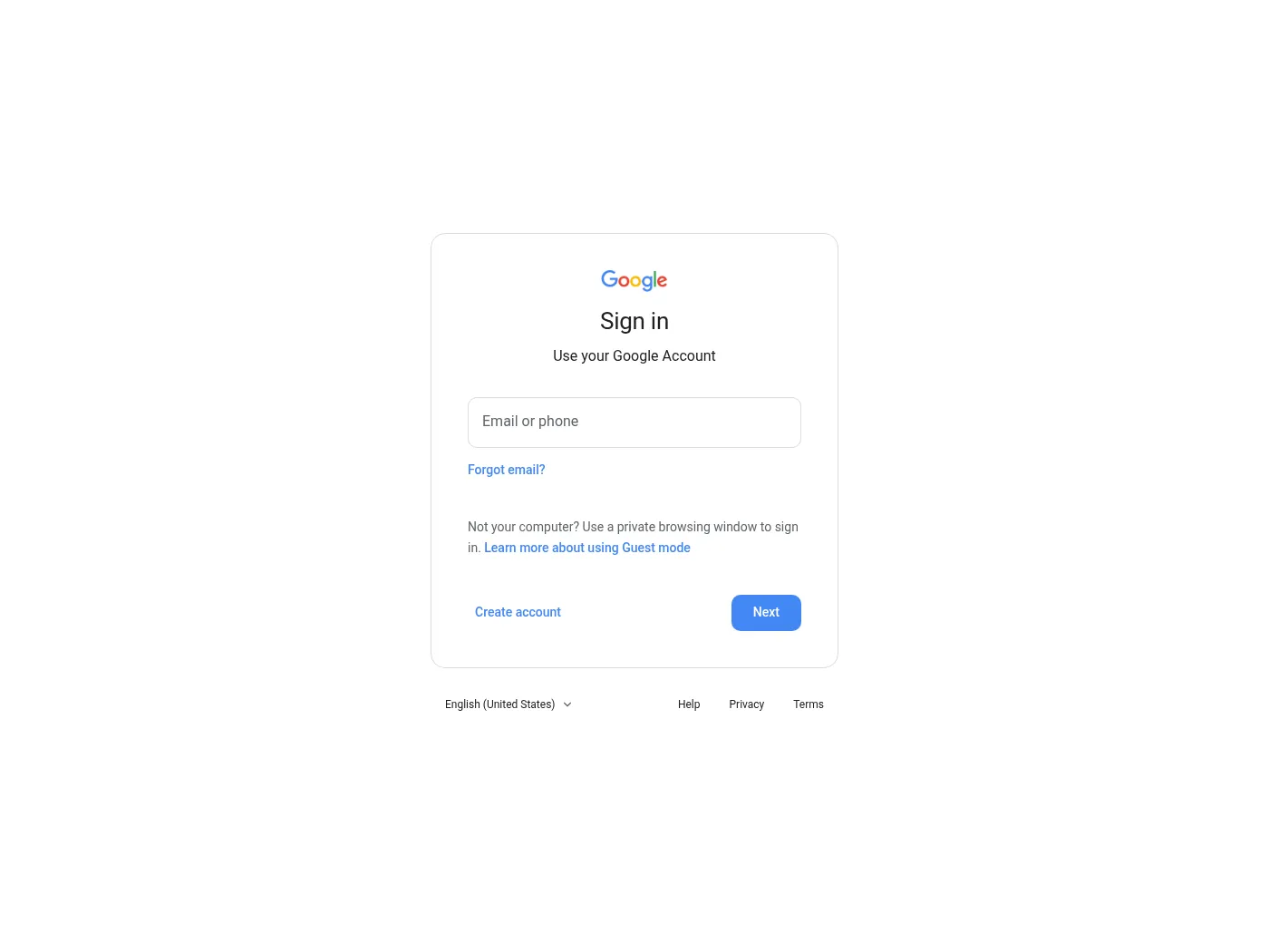 Google Login Clone