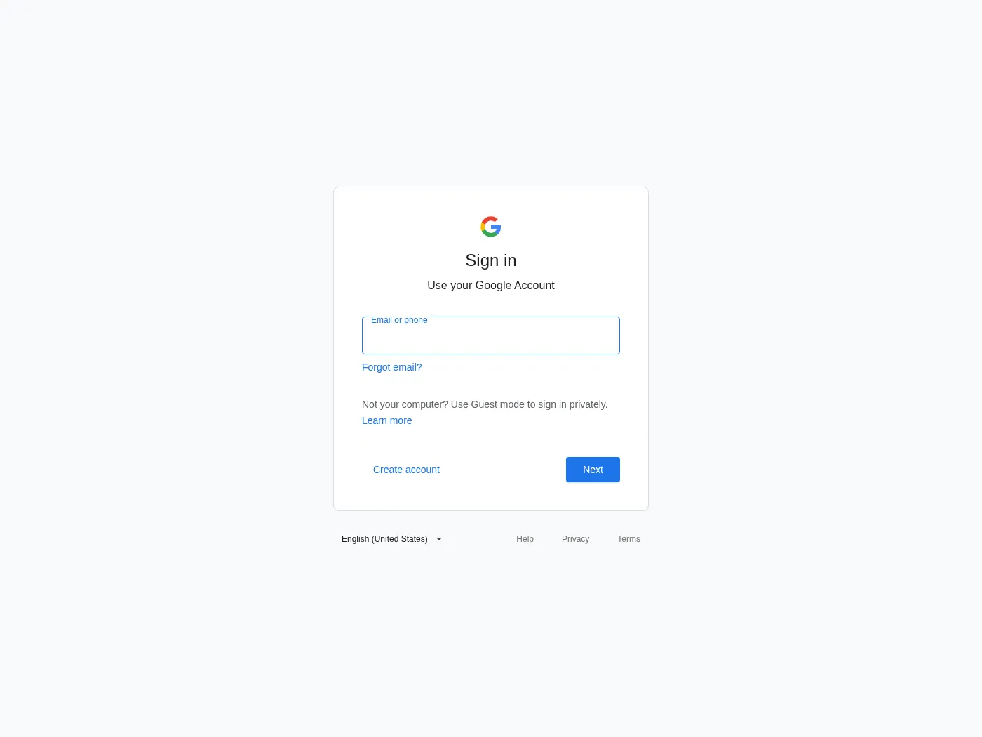 Google Login Clone