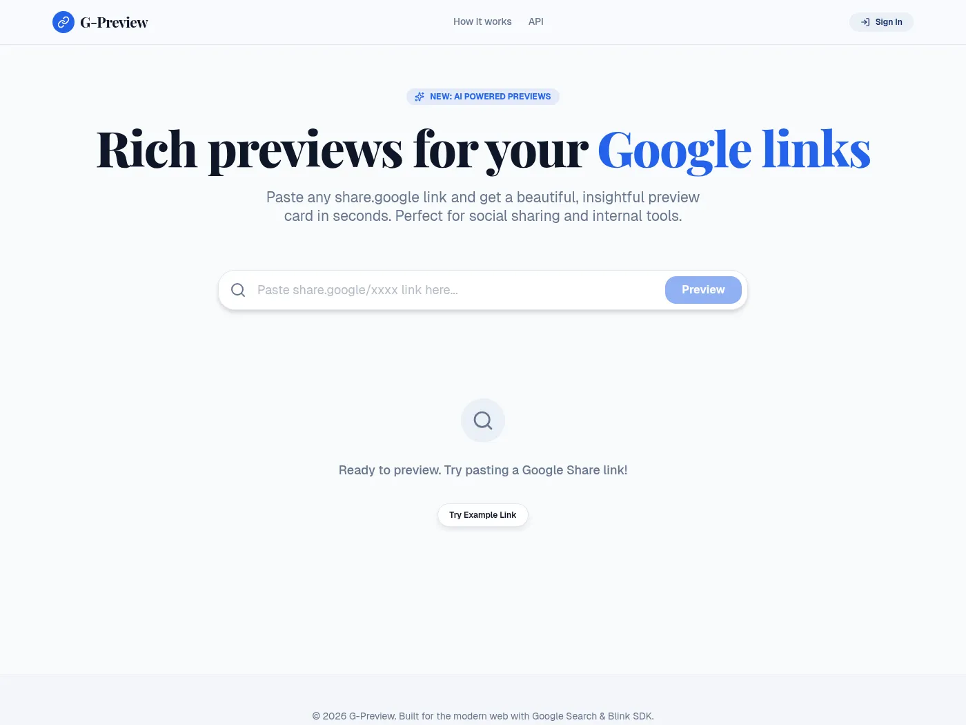 Google Share Link Preview