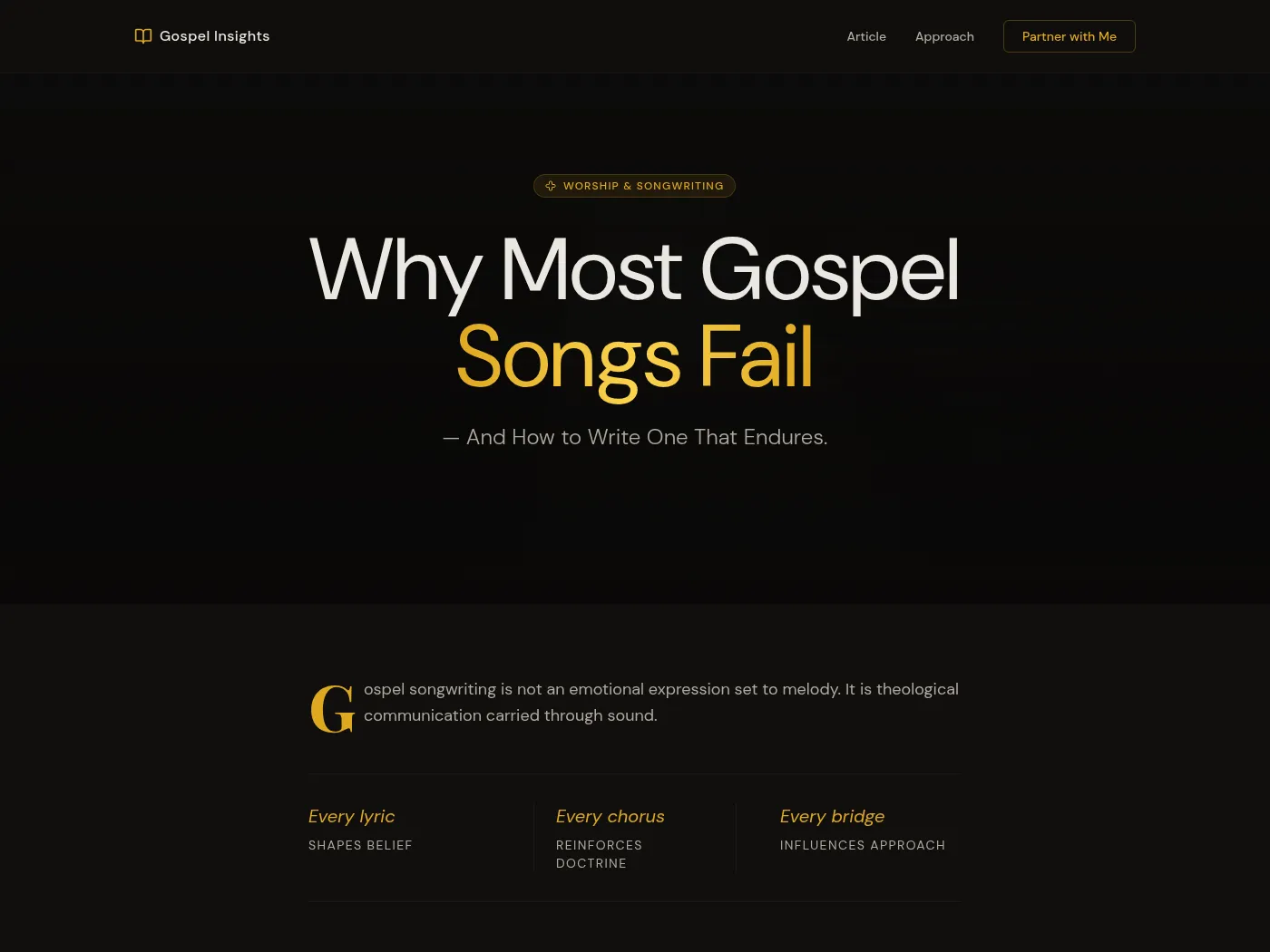Gospel Songwriting Insights