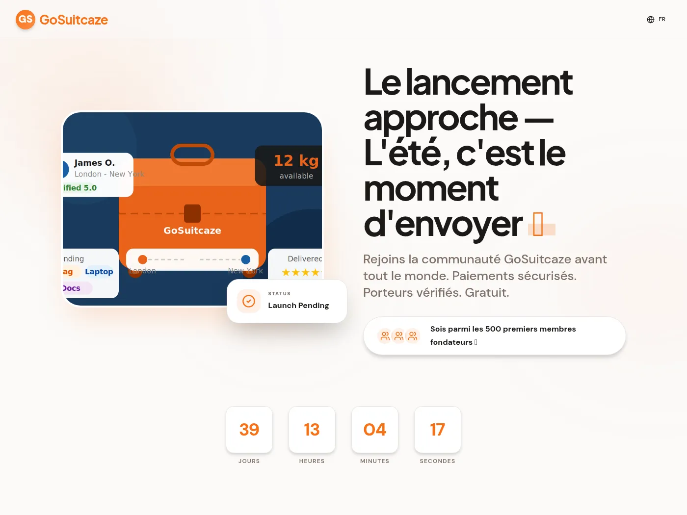 GoSuitcaze Prelaunch Page