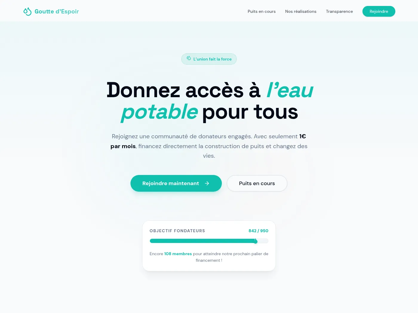 Goutte d’Espoir Platform