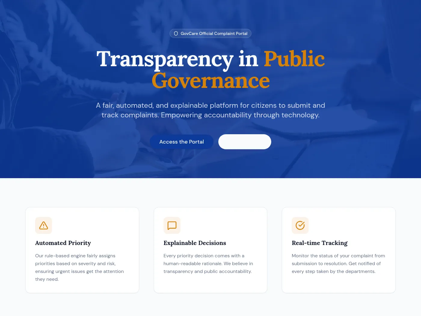 GovCare Complaint Portal