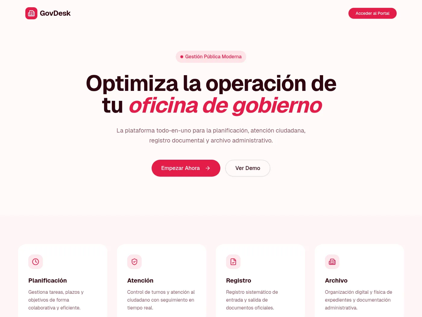 GovDesk Dashboard