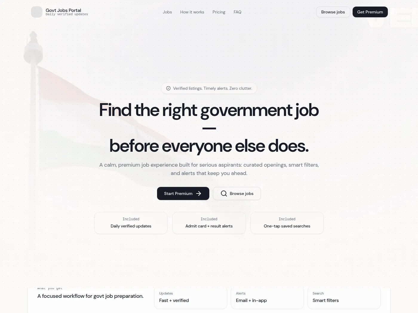 Govt Jobs Portal Landing