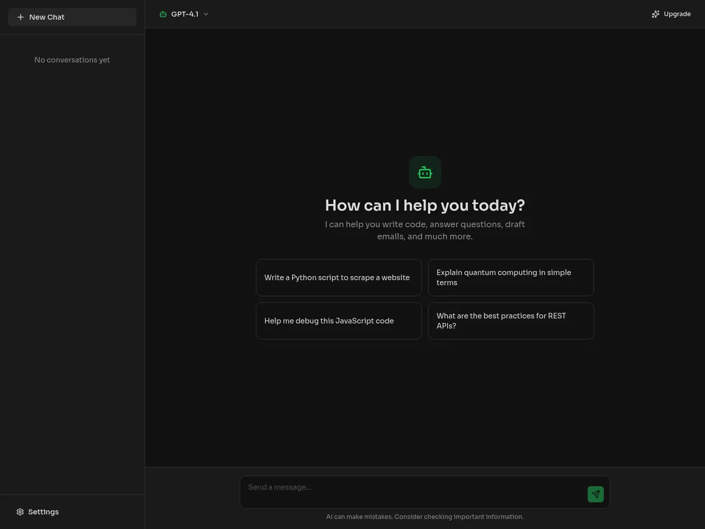 GPT Model Chat Clone