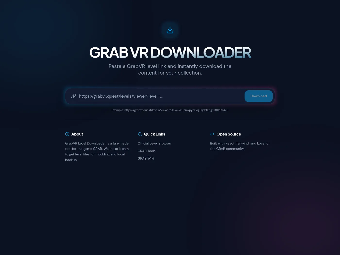 GrabVR Level Downloader