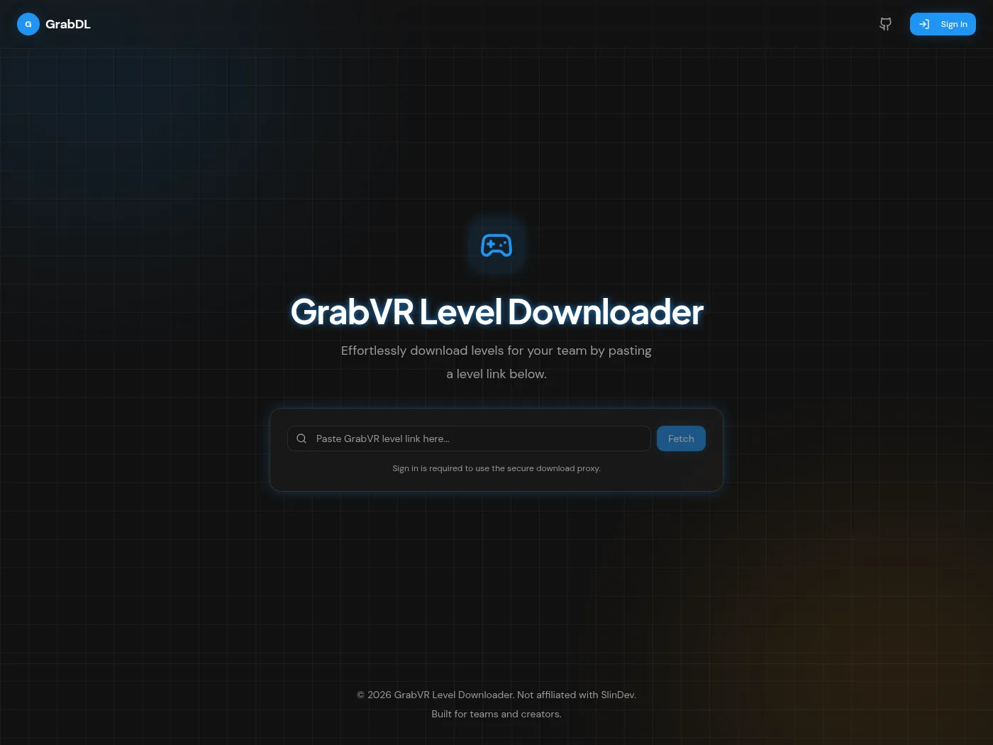 GrabVR Level Downloader