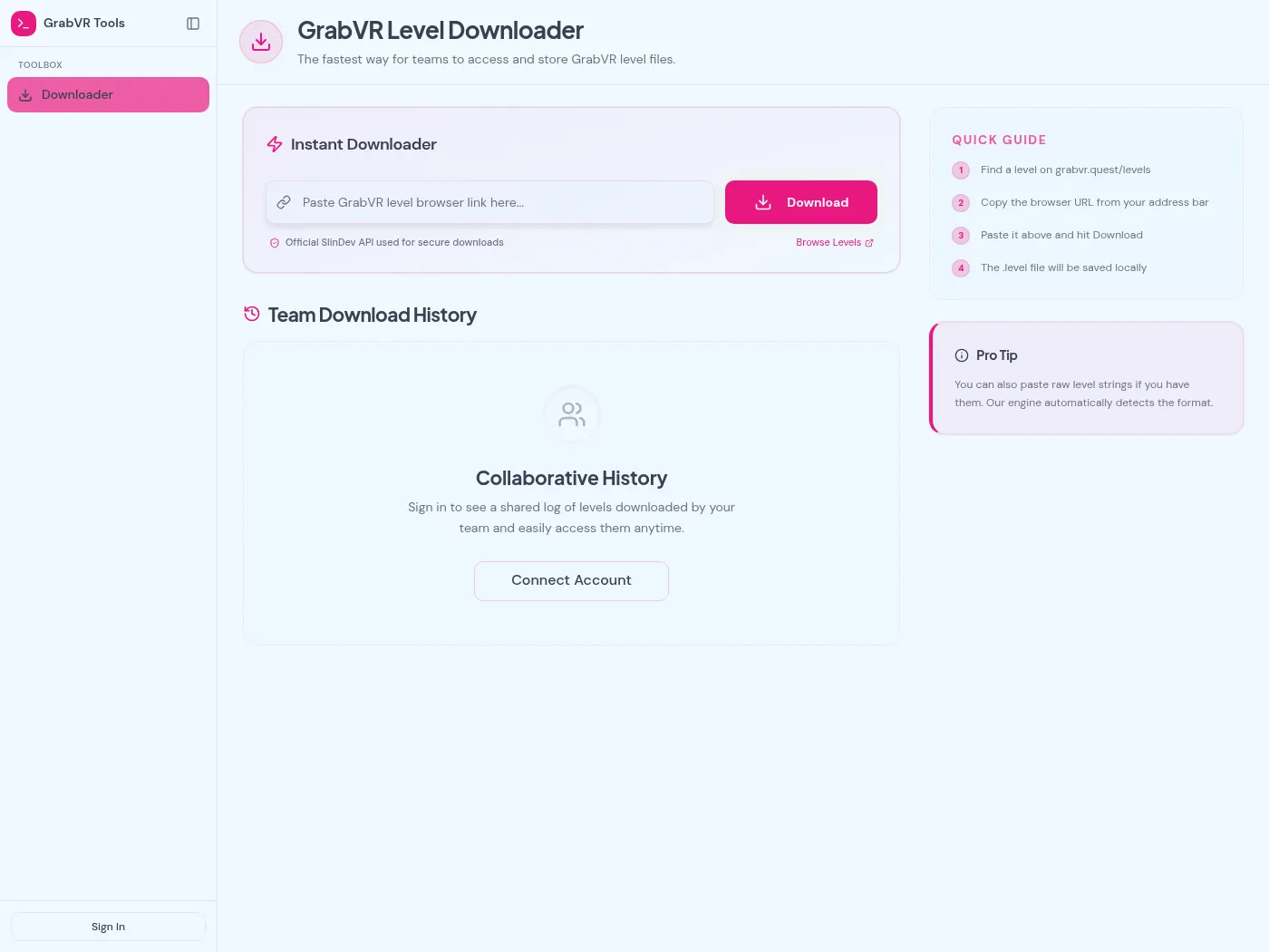 GrabVR Level Downloader