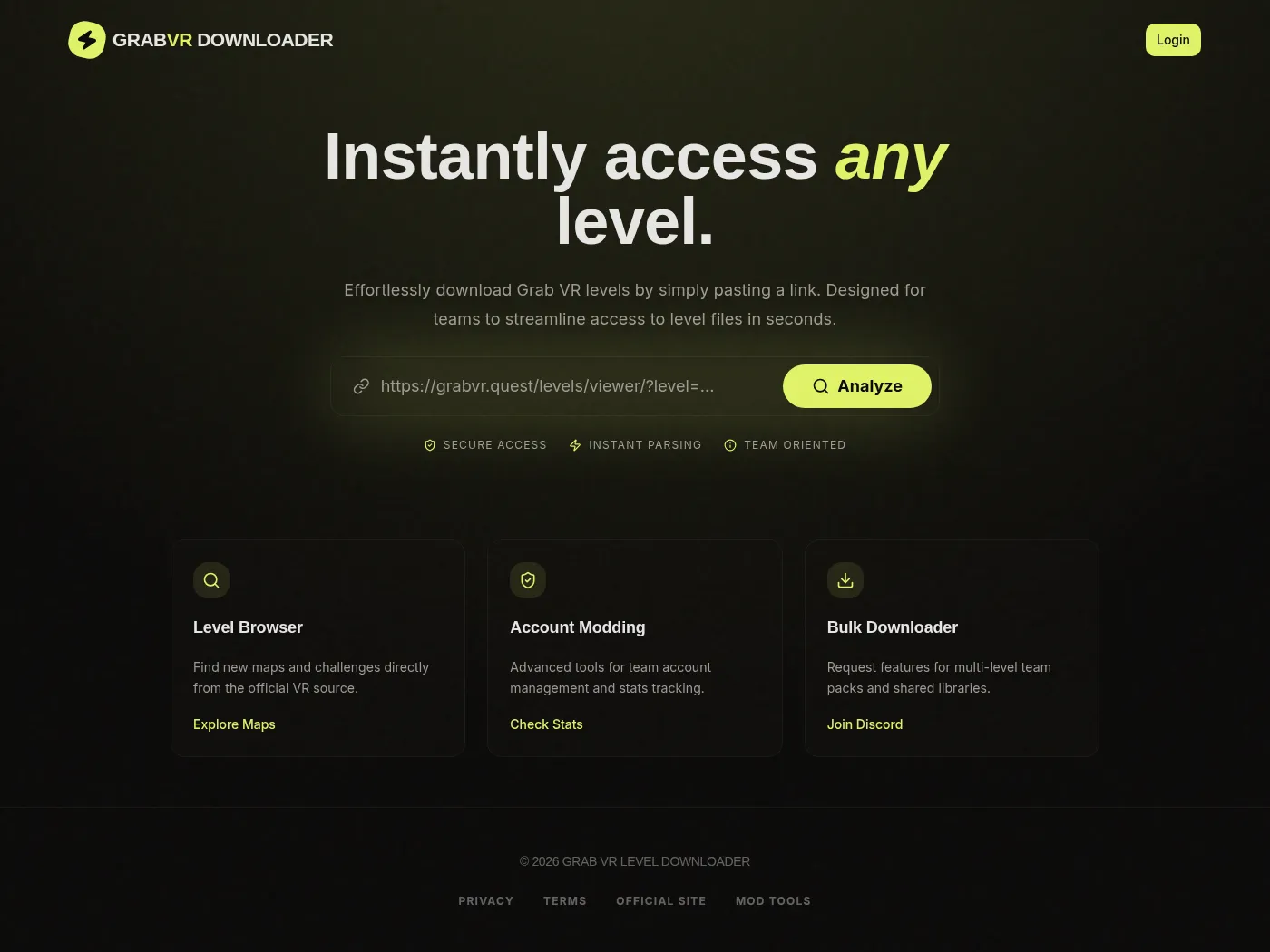 GrabVR Level Downloader
