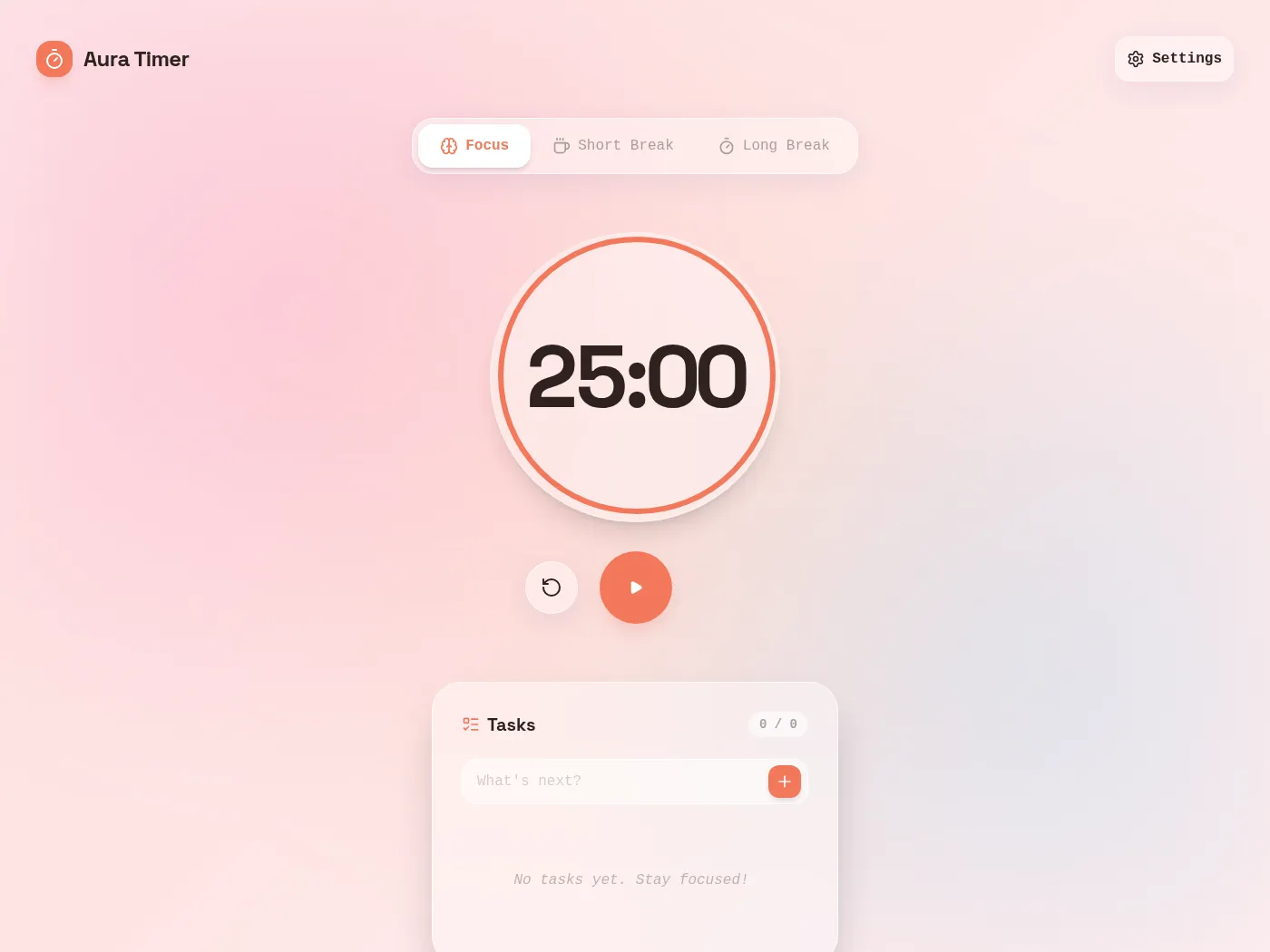 Gradient Pomodoro Timer