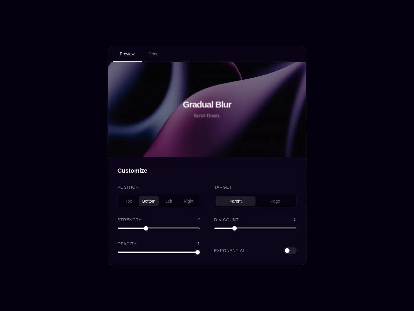 Gradual Blur Effect
