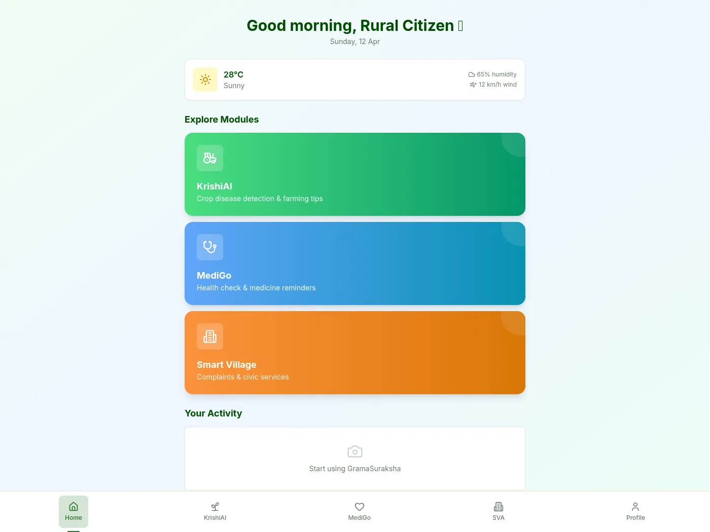 GramaSuraksha Rural Empowerment Super App (Web)
