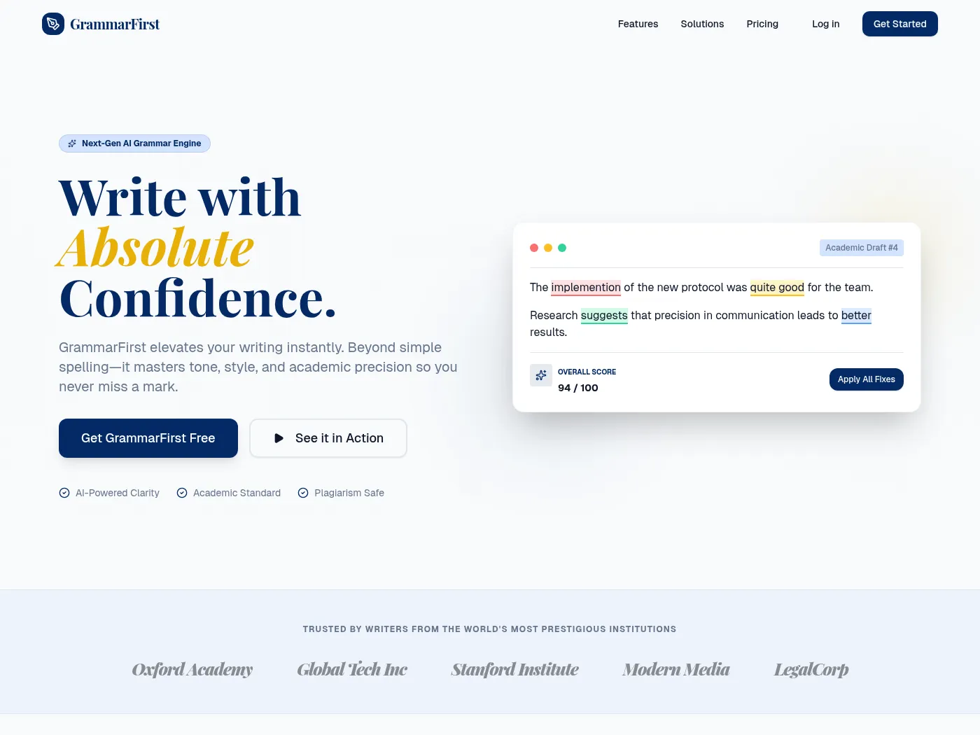 GrammarFirst Homepage
