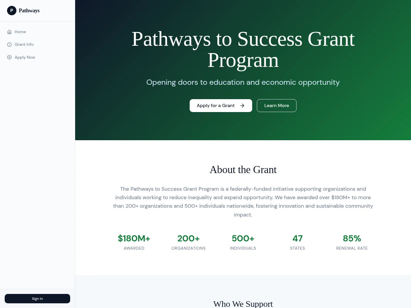 Pathways to Success Grants