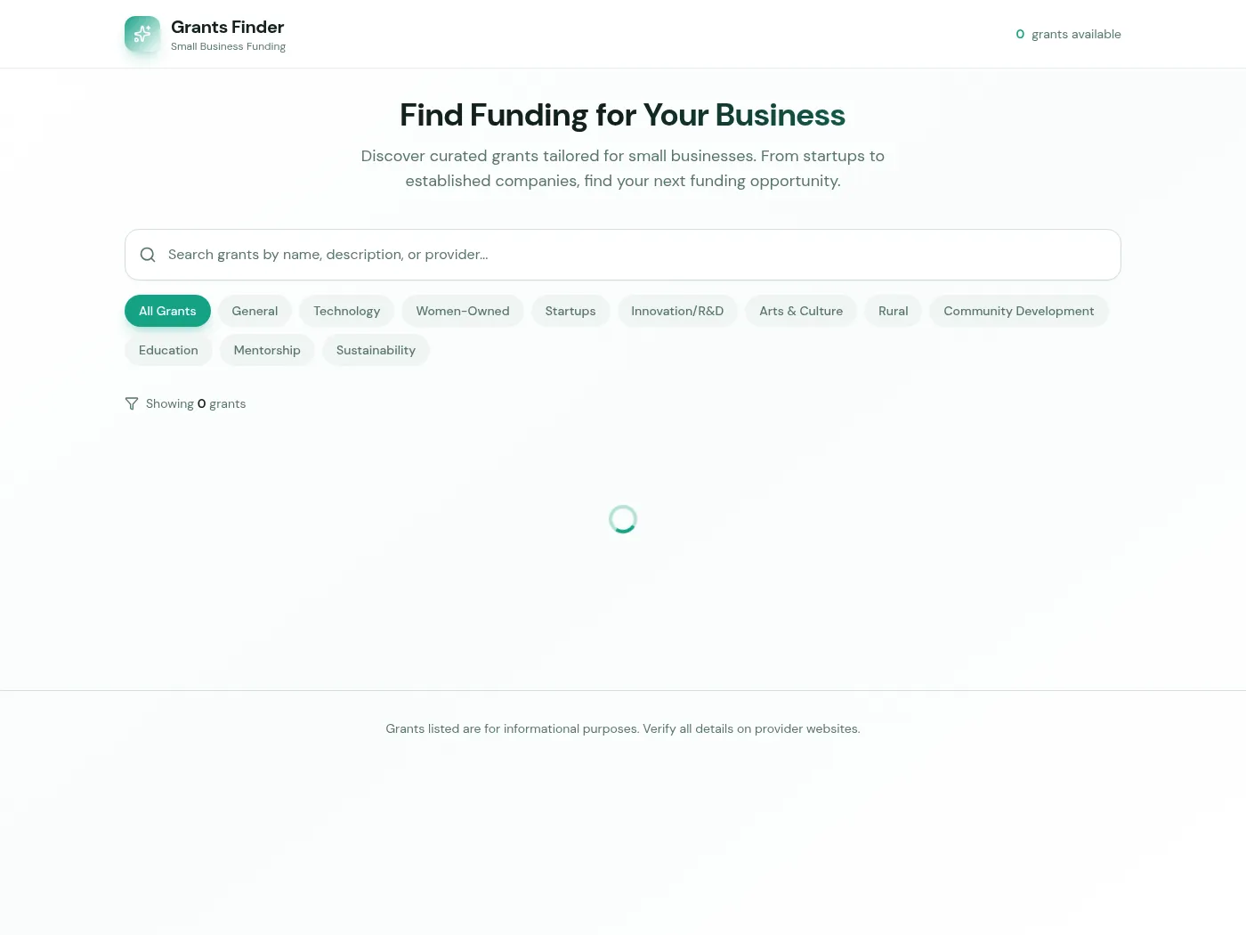 Small Business Grants Finder