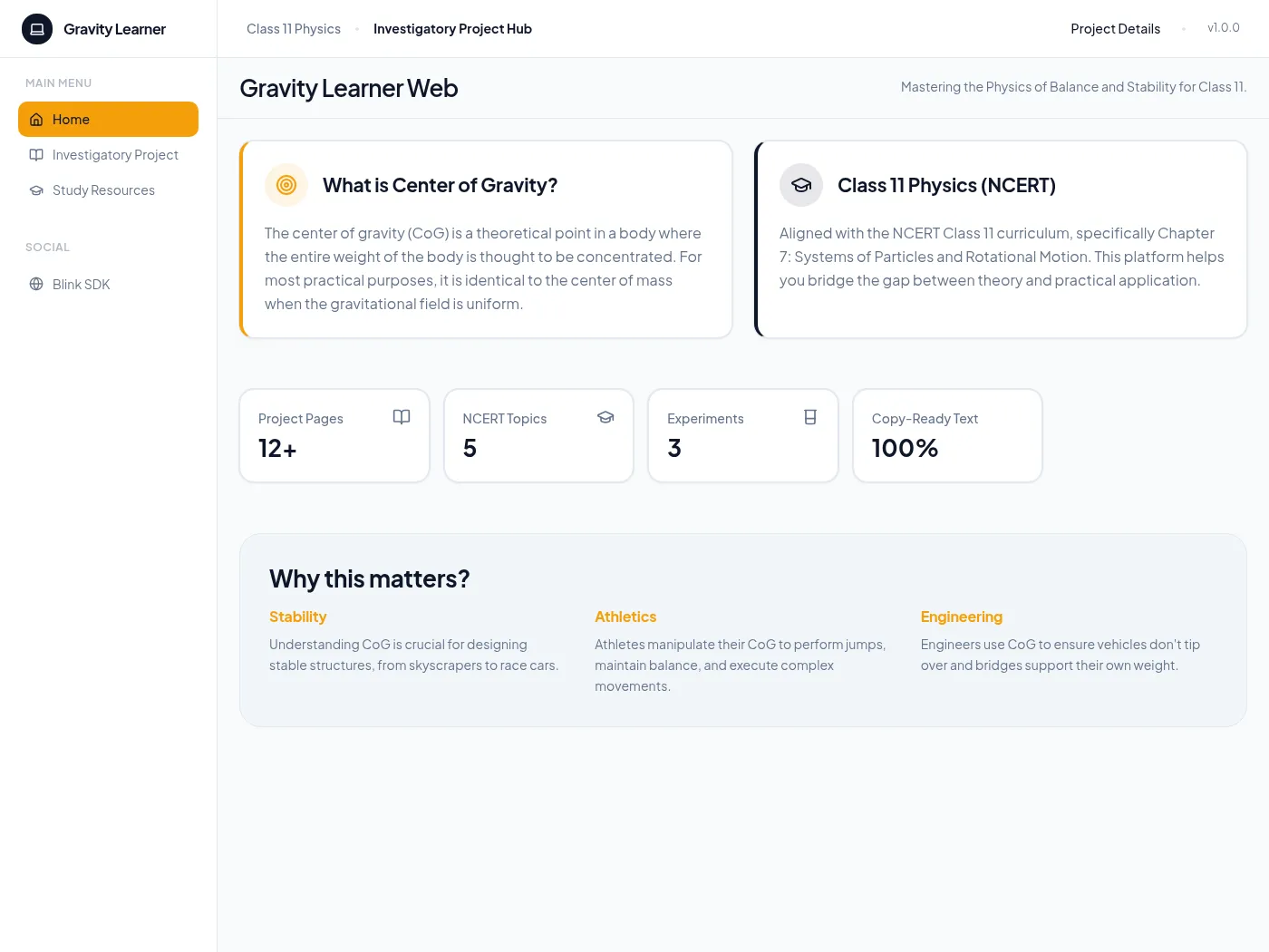 Gravity Learner Web