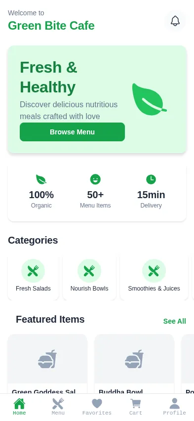 Green Bite Cafe App