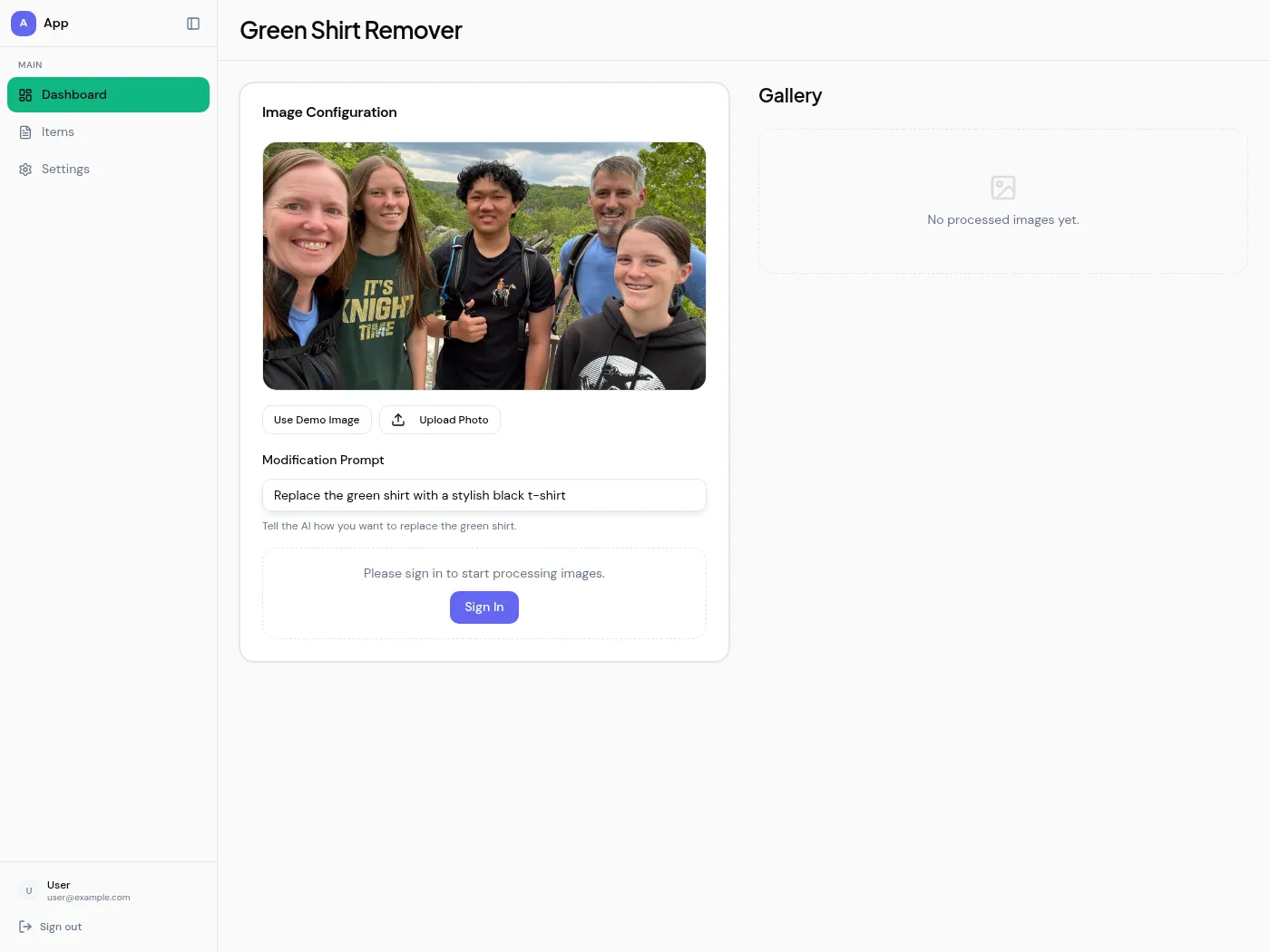 Green Shirt Remover