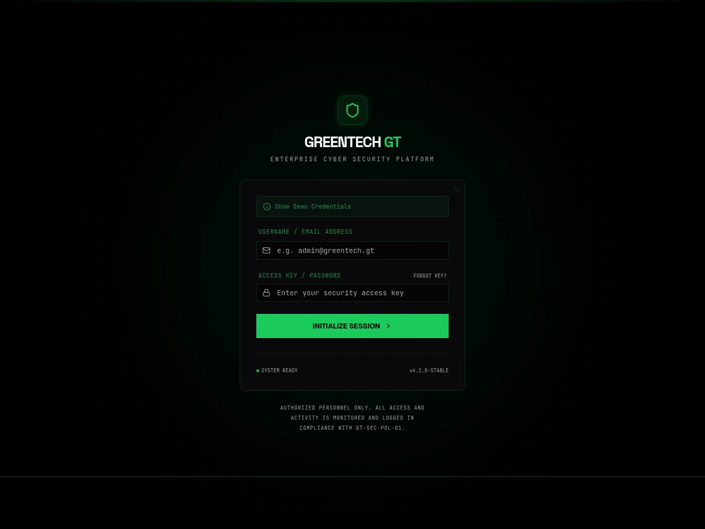 GreenTech Cyber Security Platform