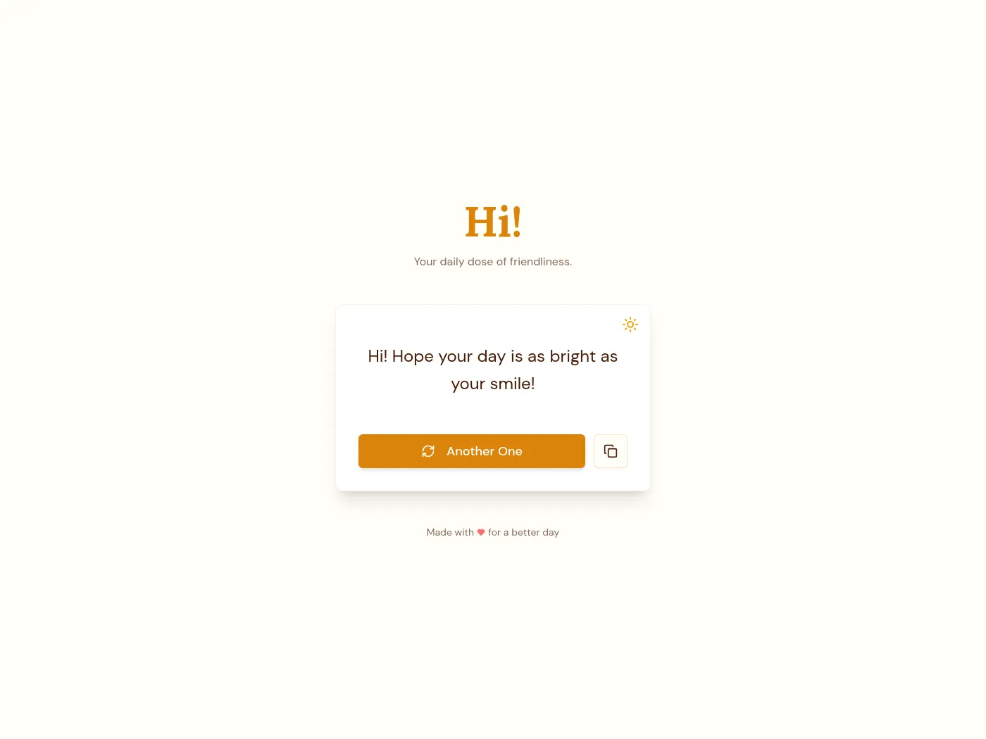 Quick Greeting App