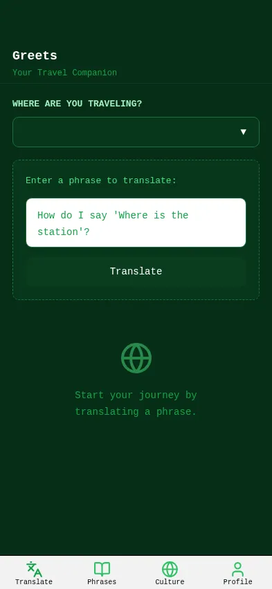 Greets: Global Travel Companion