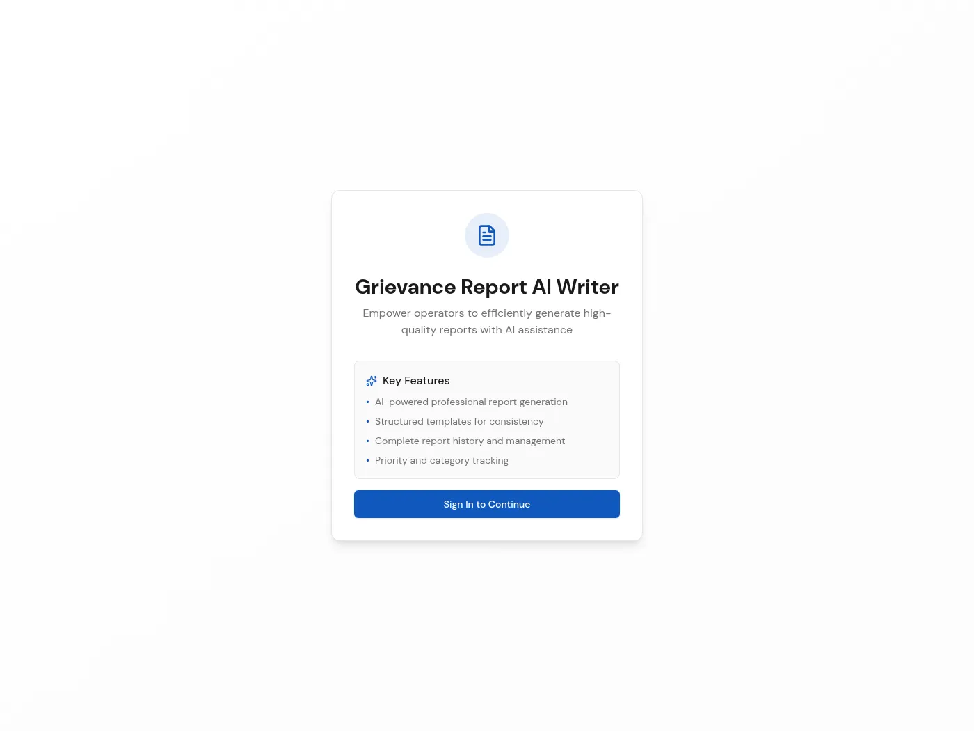Grievance Report AI Writer