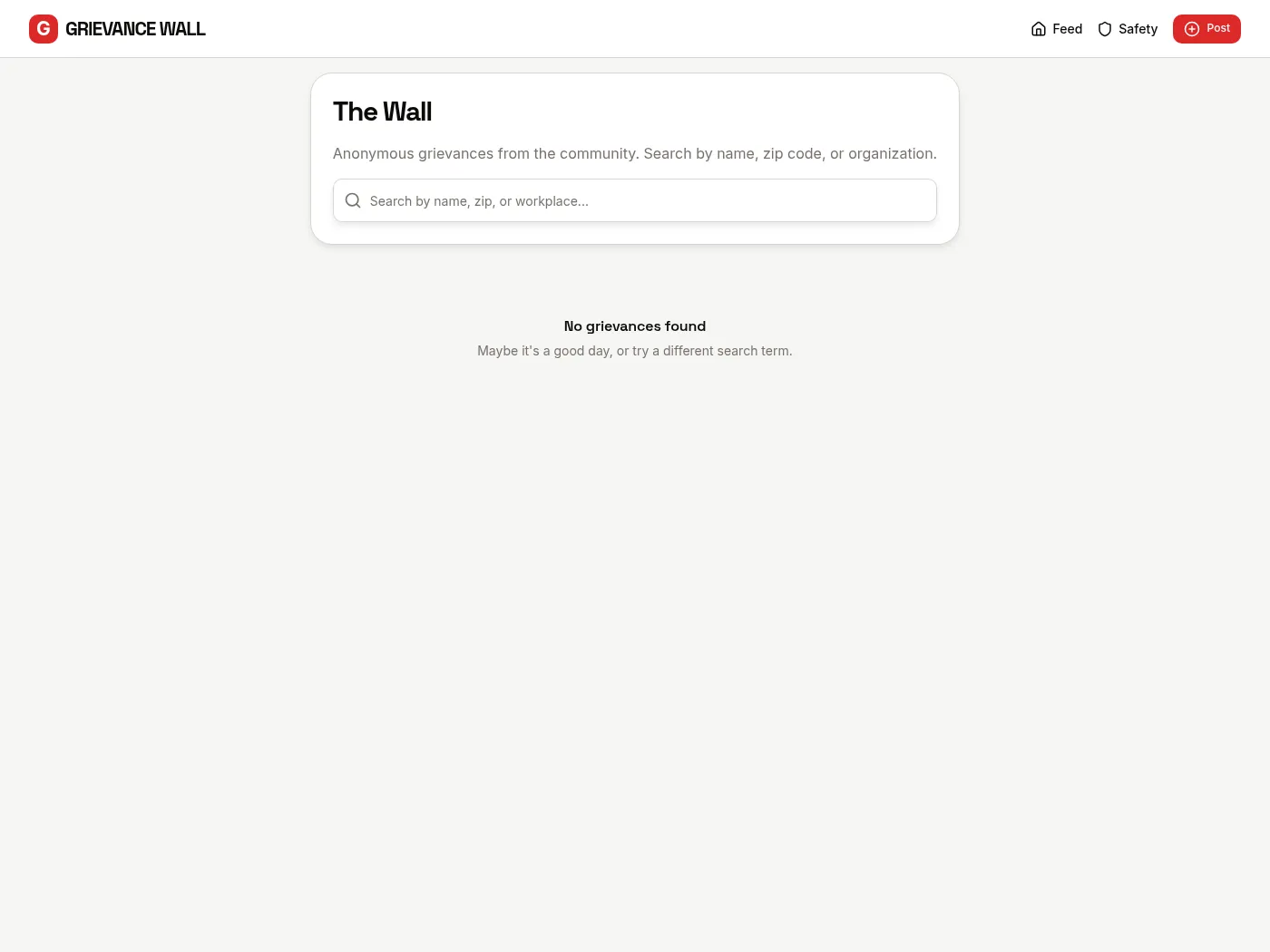 Grievance Wall
