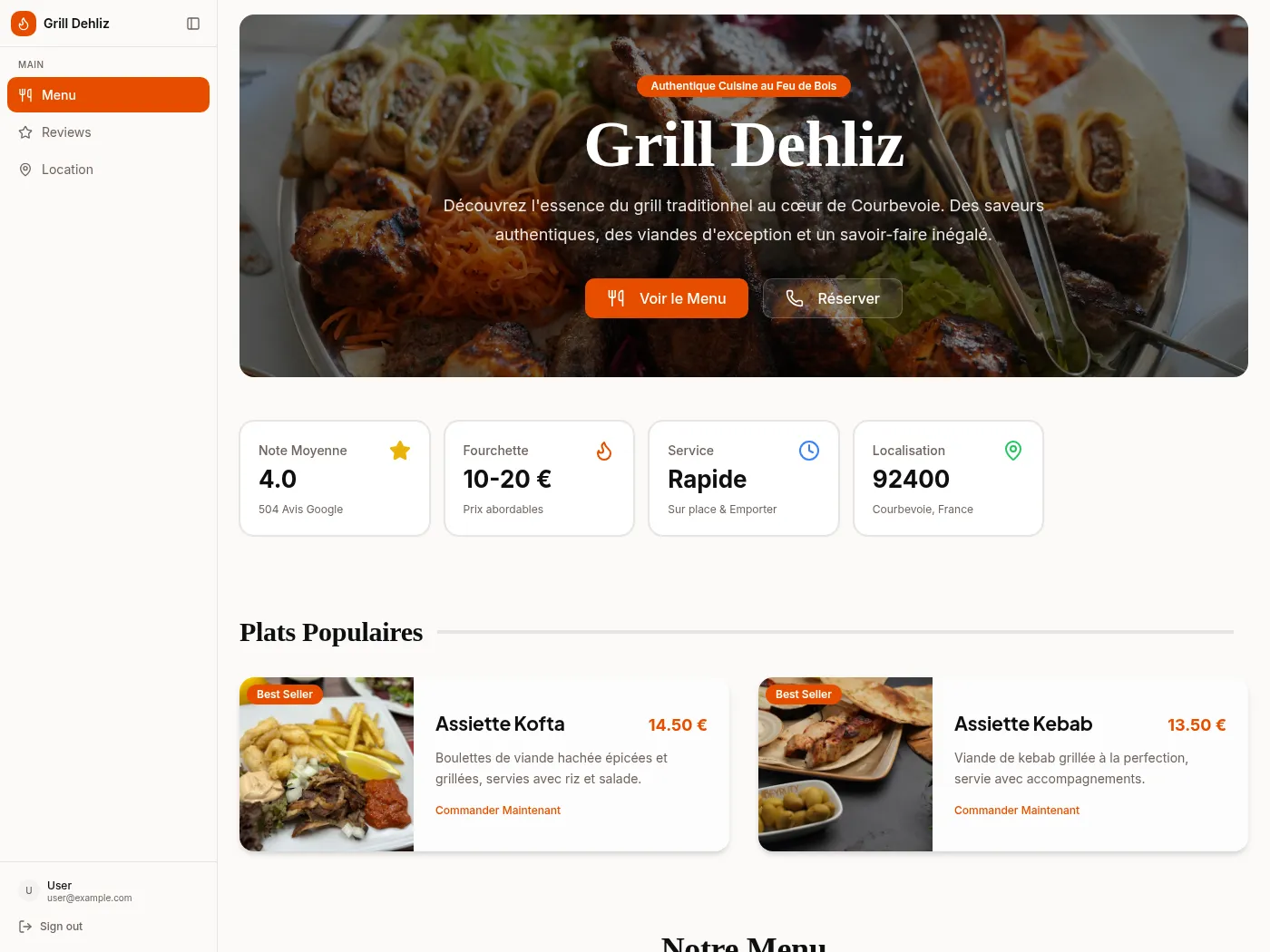 Grill Dehliz Web Portal