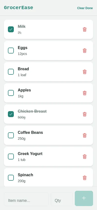 GrocerEase Tracker