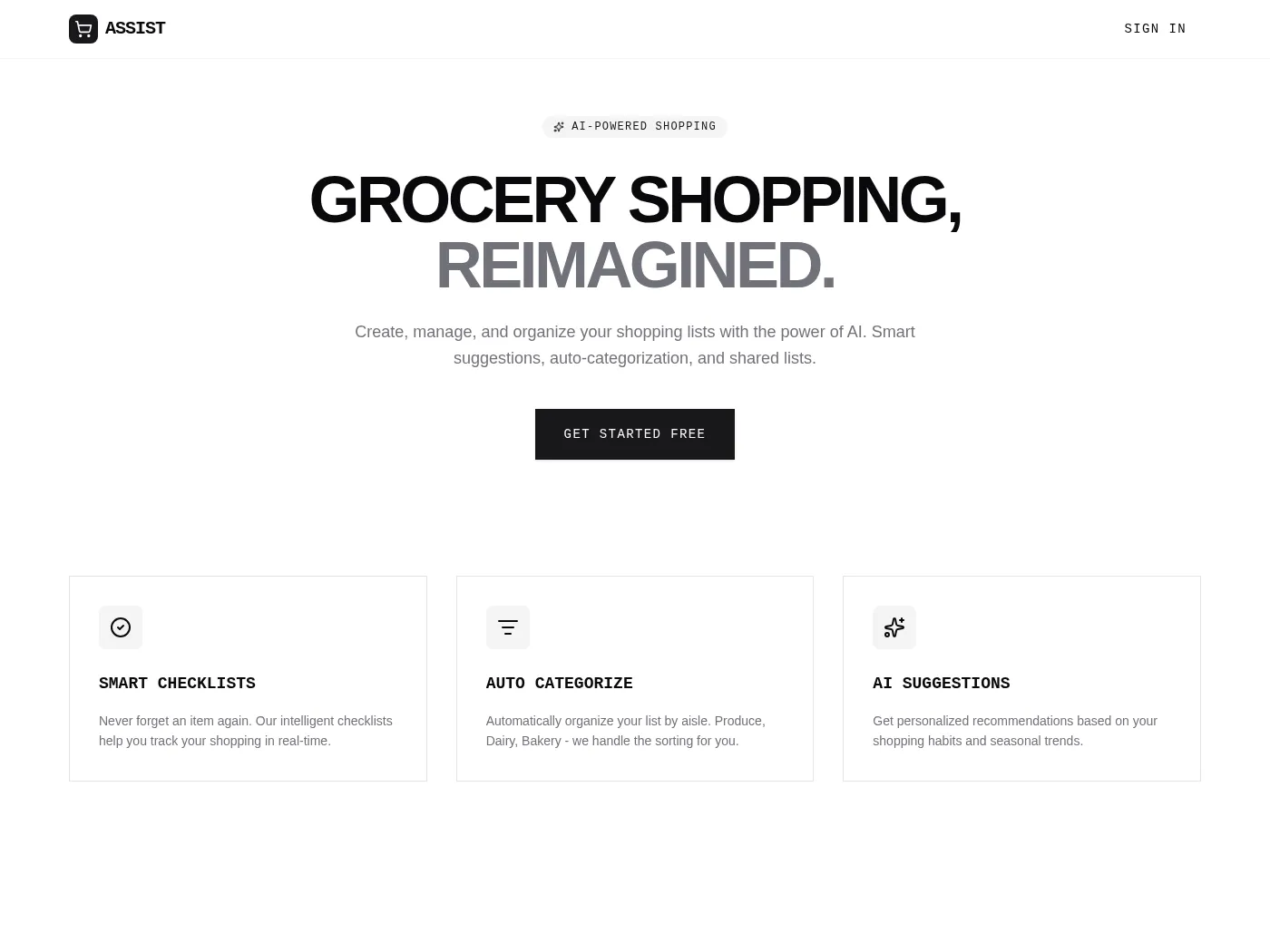Grocery List Assistant