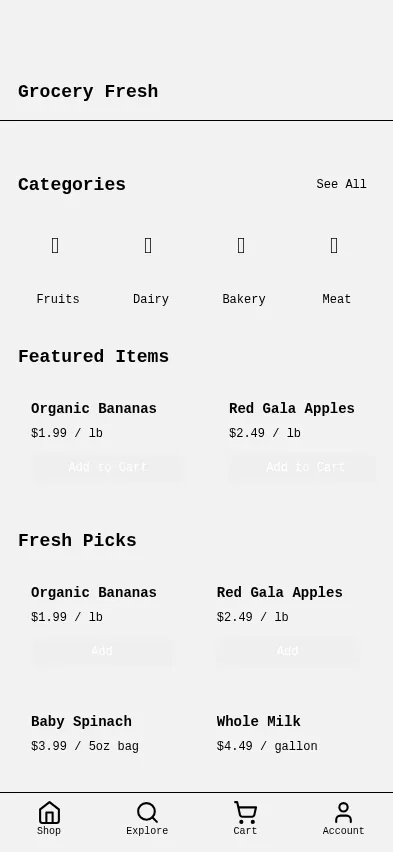 Grocery Fresh Website