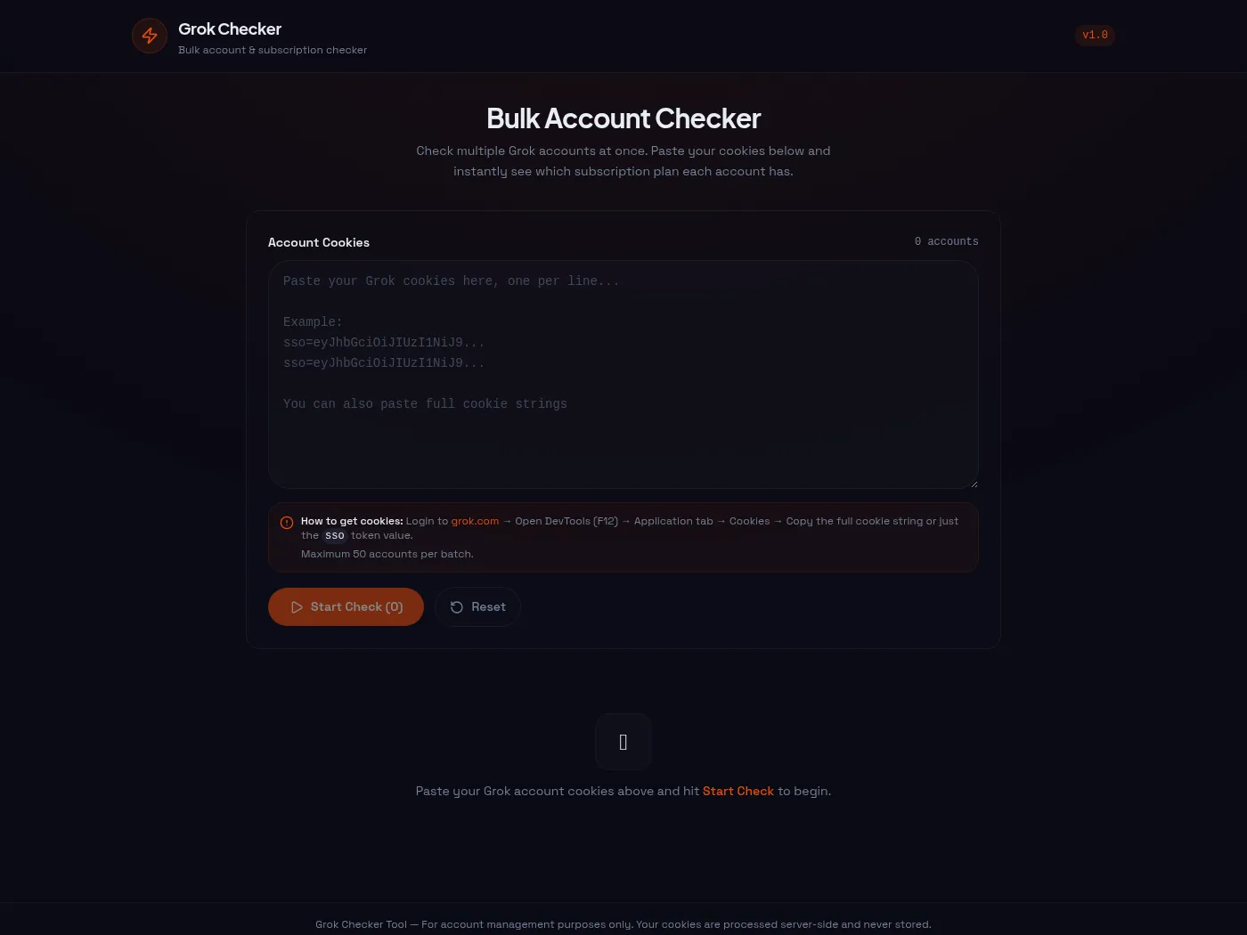 Grok Account Checker