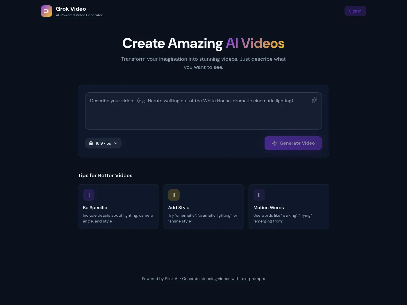 Grok Video Clone
