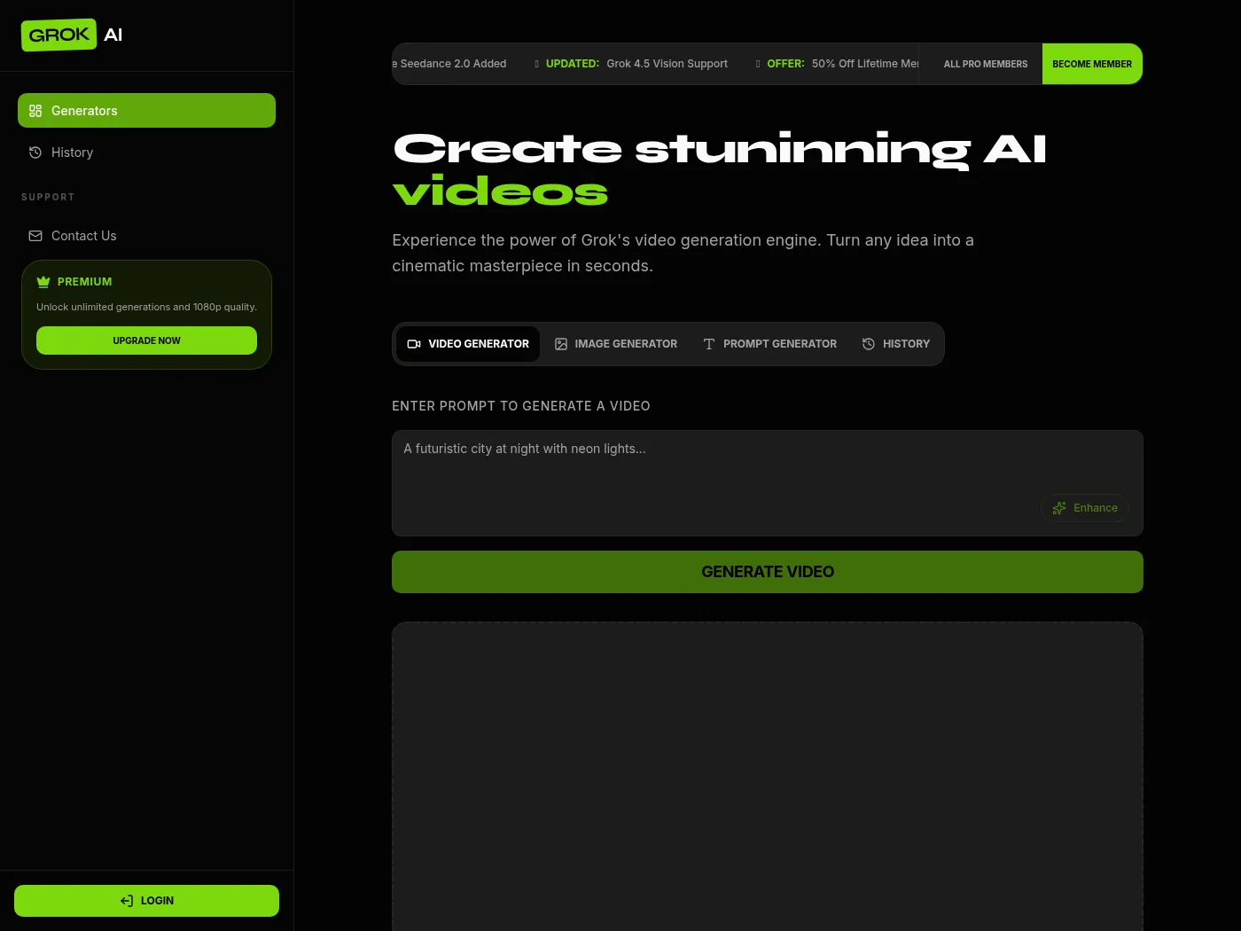 GrokAI Video Generator