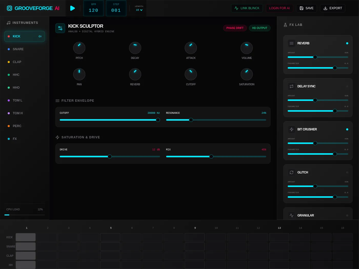 GrooveForge AI Drum Machine