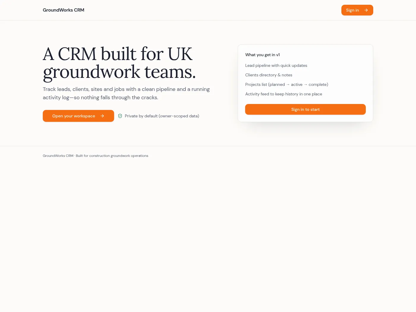 GroundWorks CRM