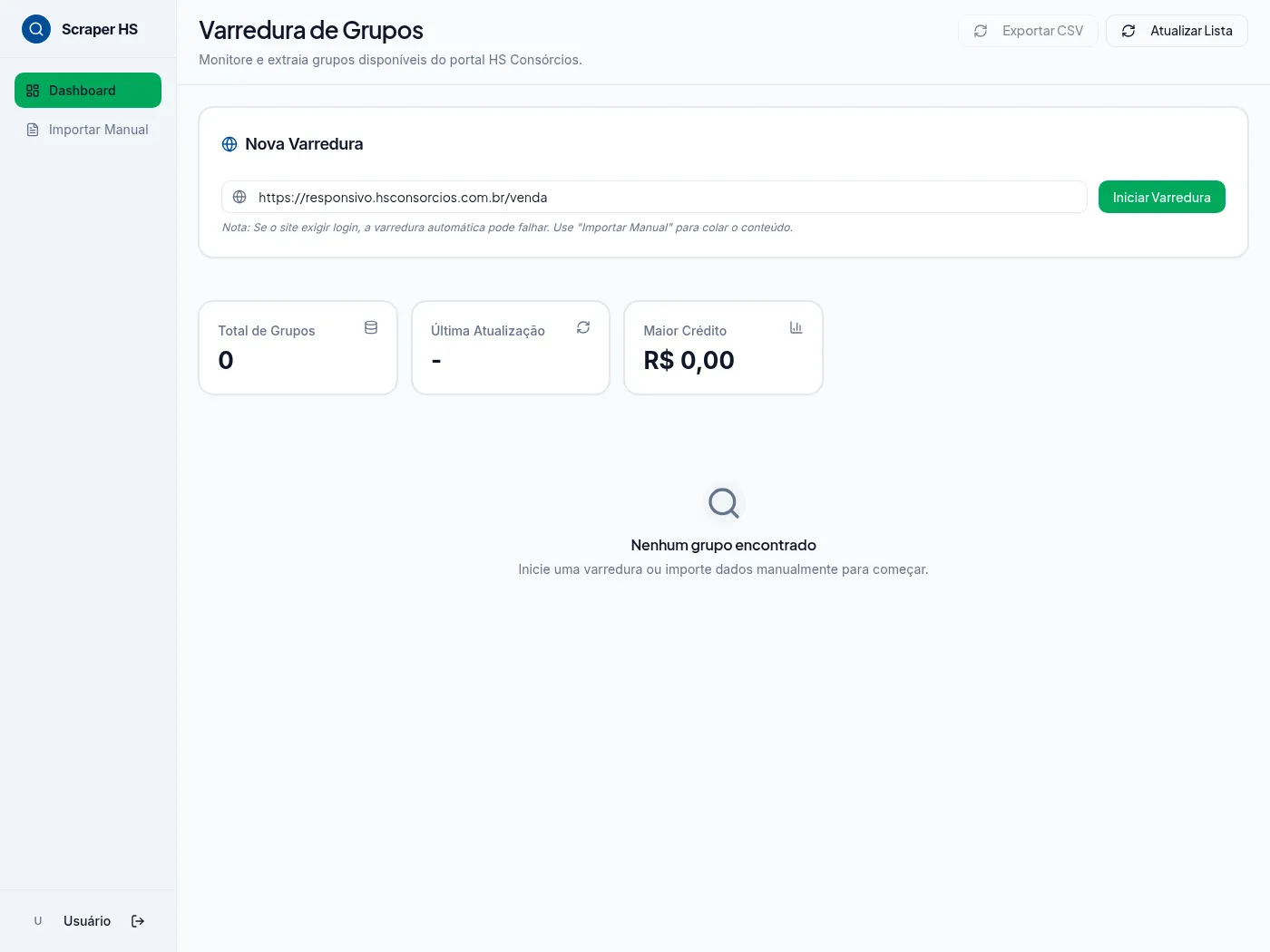Consórcio Group Scraper
