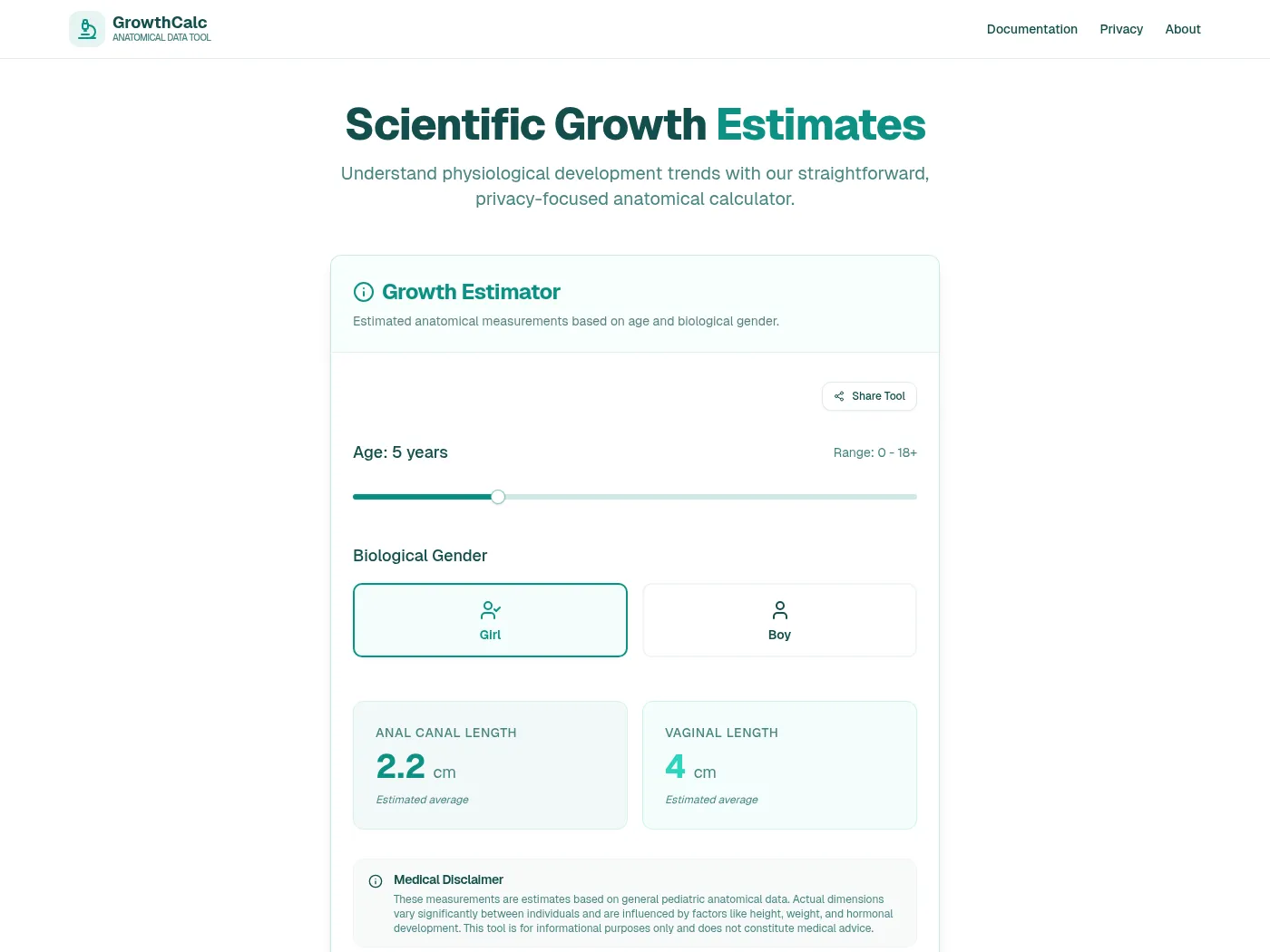 Growth Calculator Web Tool