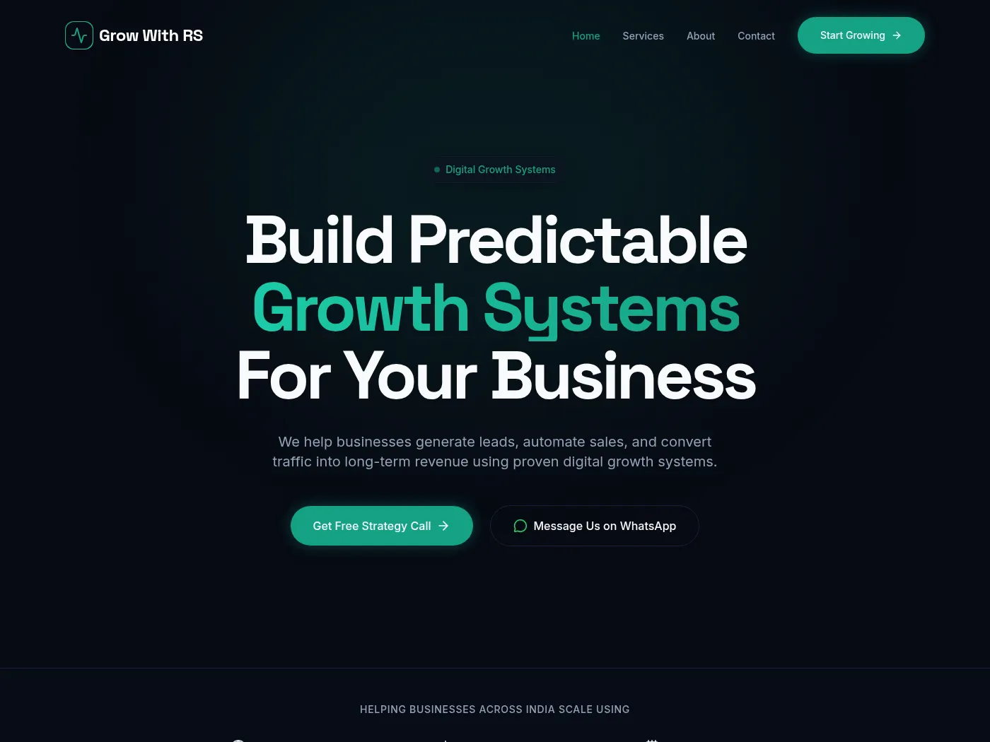 Grow With RS Landing