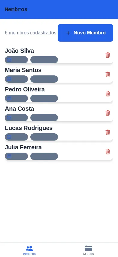 Grupo Cadastro App