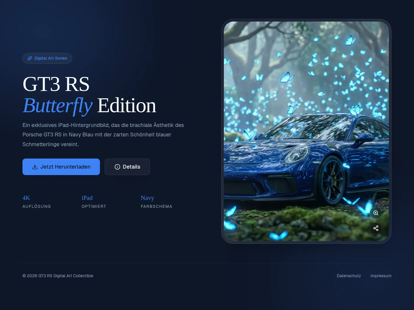 GT3 RS Butterfly iPad Art