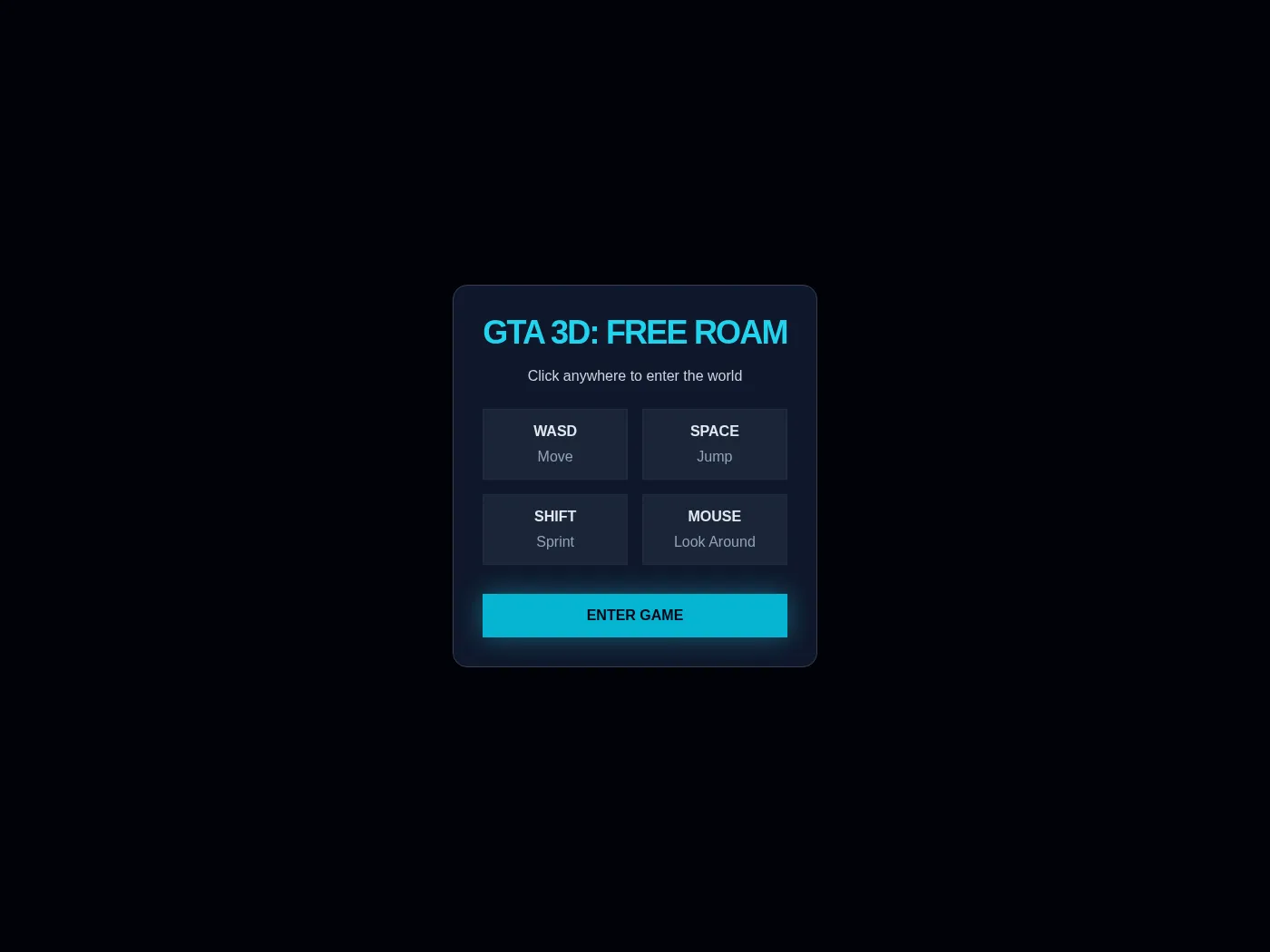 Realistic GTA-Style 3D Game