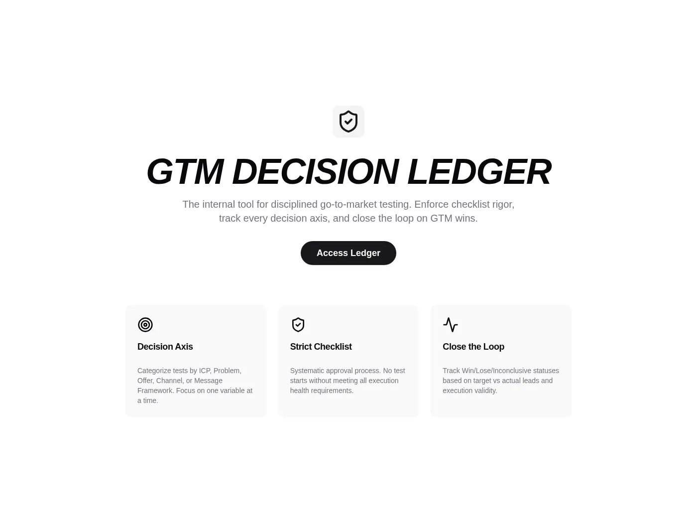 GTM Decision Ledger