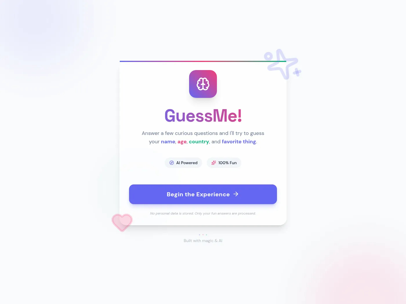 Guess Me Quiz App